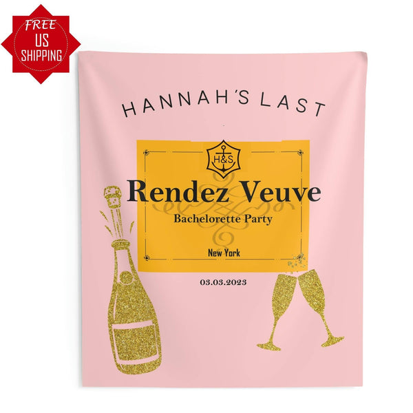 Veuve Champagne Pink Orange Bachelorette Party Backdrop – iJay Backdrops