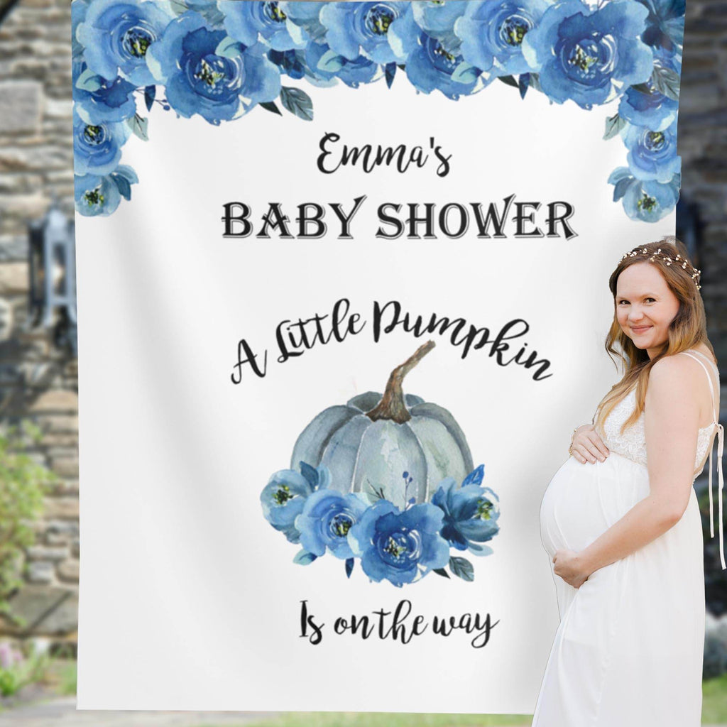Blue Pumpkin Baby Shower Backdrop – iJay Backdrops