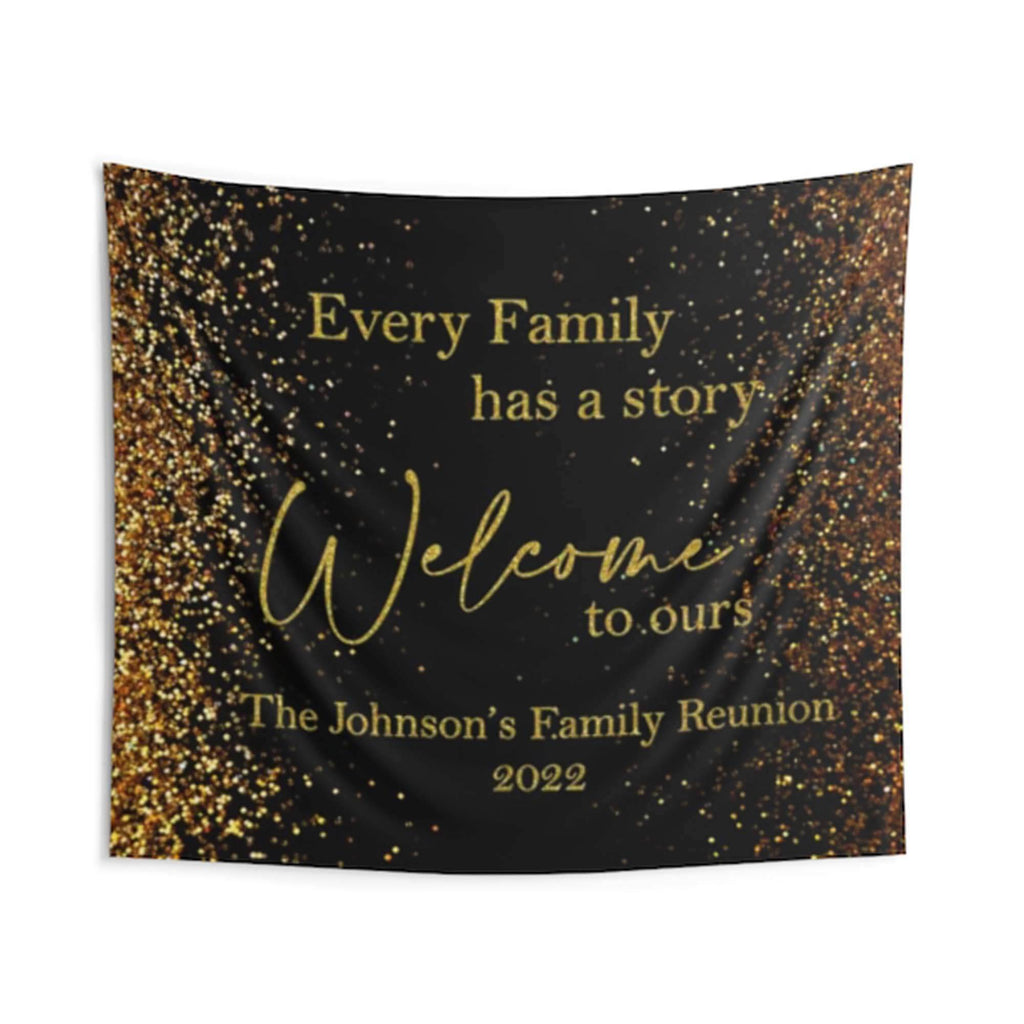 Family Reunion Backdrop - Black and Gold – iJay Backdrops