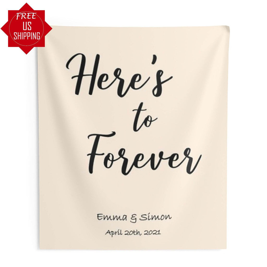 Wedding Quote Backdrop - Here's to Forever – iJay Backdrops