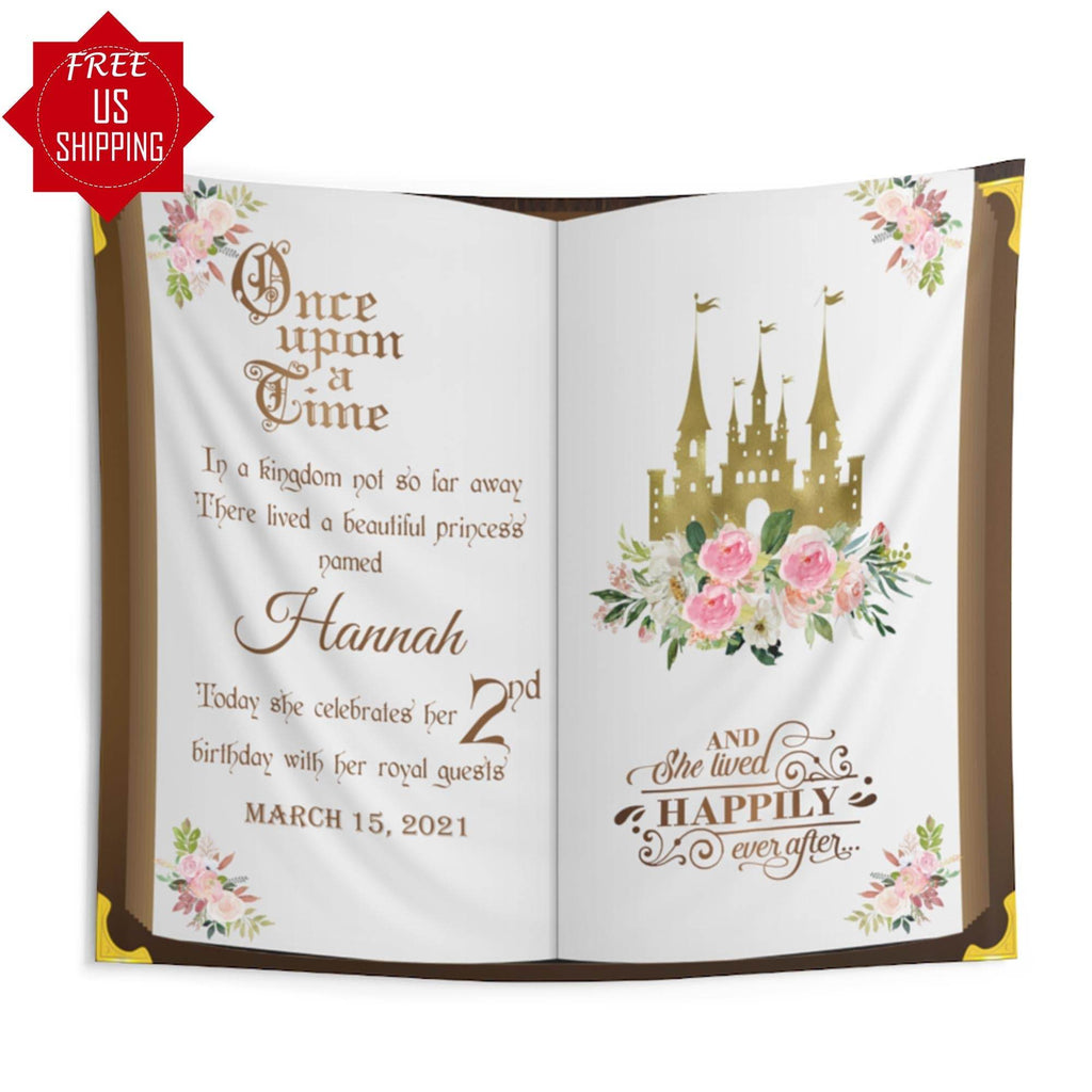 Pink Floral Storybook Photo Backdrop/ Princess Party Backdrop Ideas ...