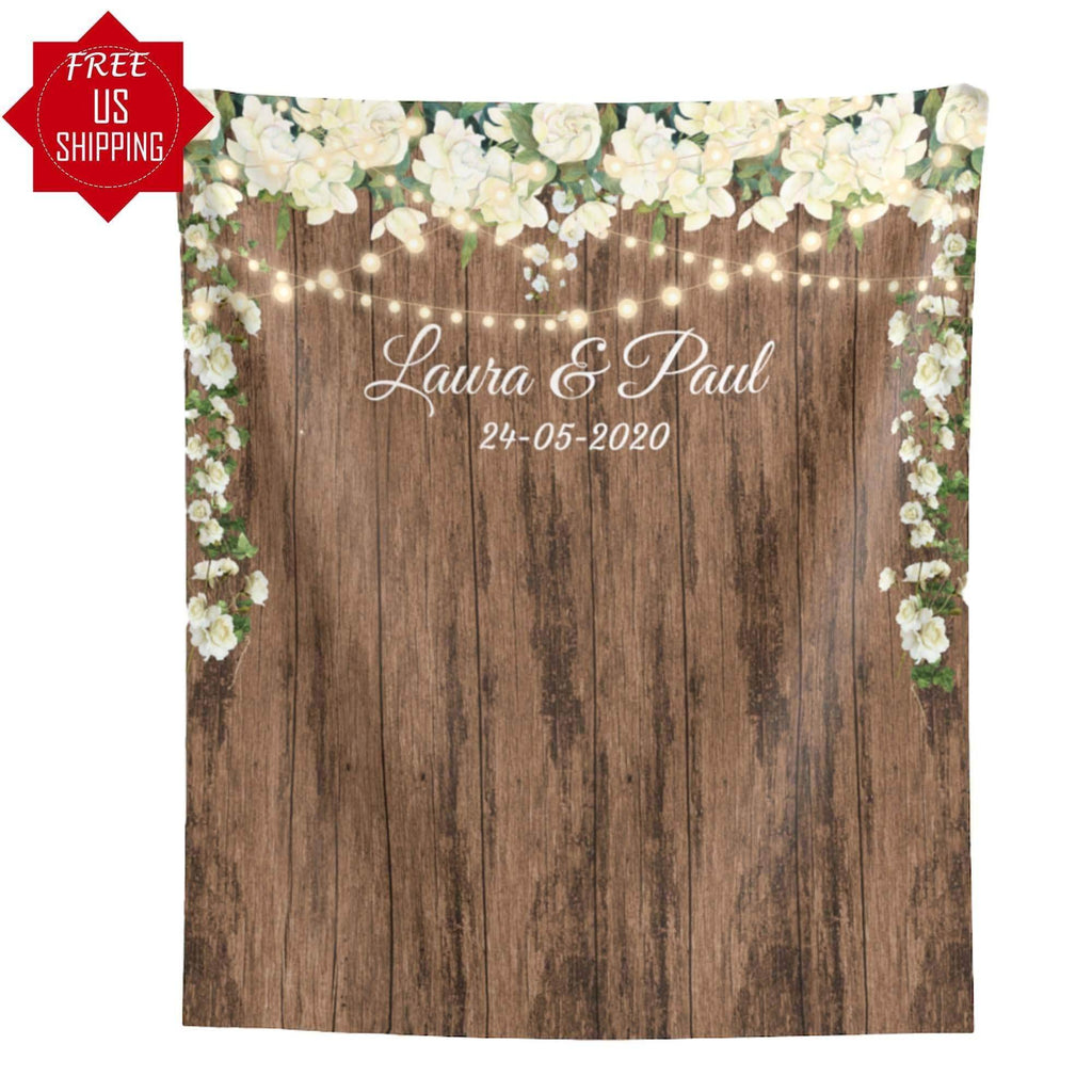 Rustic Wood Background With String Lights – iJay Backdrops